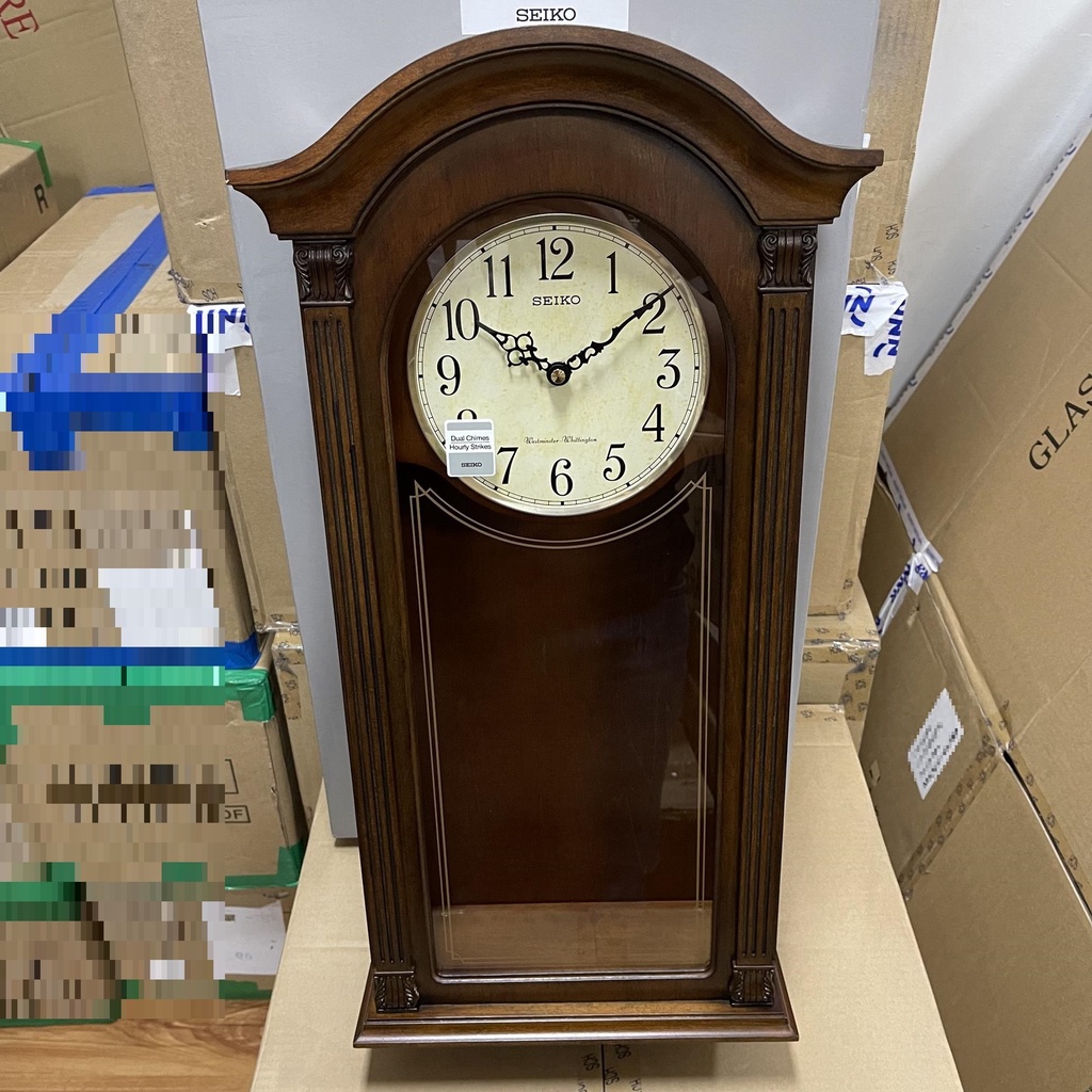 [Original] Seiko Clock QXH066B Chime Pendulum Wooden Grandfather Wall ...