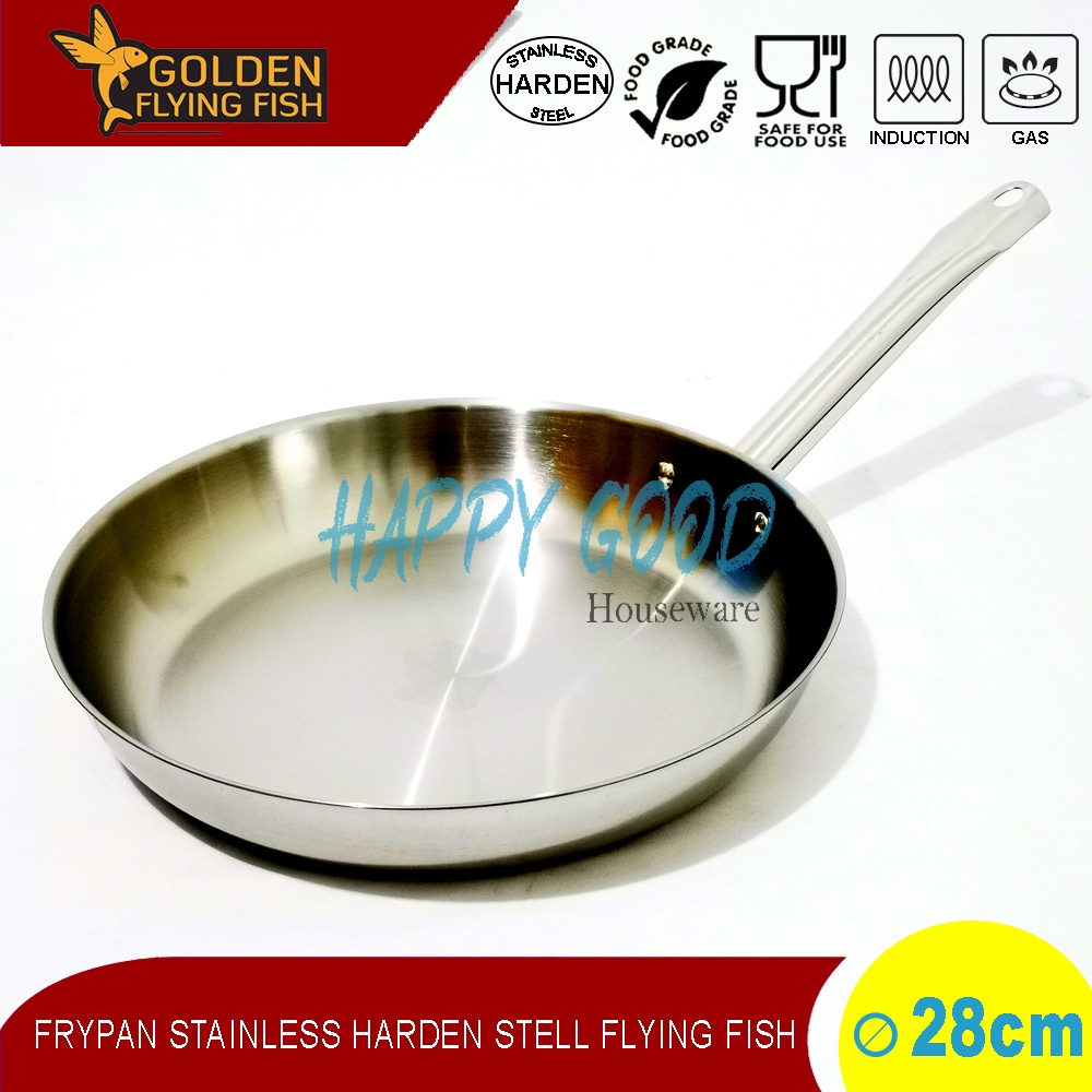 28cm FRYPAN | Frying Pan STAINLESS HARDEN STEEL [STFP] GOLDEN FLYING ...