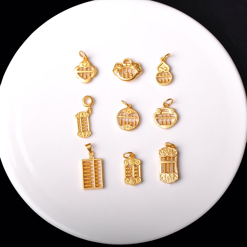 High Color Preservation Sand Gold Ruyi Abacus Pendant Accessories diy ...