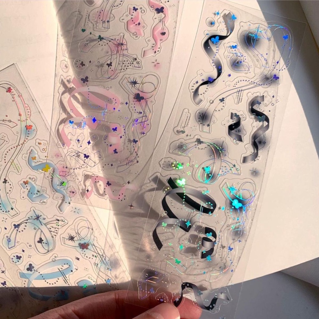 GaLiCiCi Hot Silver Ribbon Series Stickers/Colorful Hot Silver ...