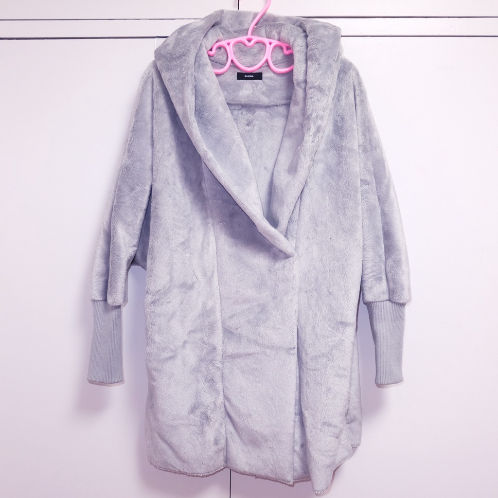 Japanese Faux Fur Coat EMODA Gyaru Y2K Grey Gray Korean Winter Fall ...