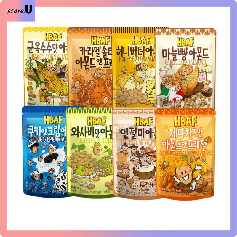 [HBAF] Hbaf Almond 40 g Mini Size (honey butter/Wasabi flavor/garlic ...