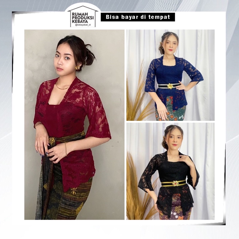 Kebaya bali Brocade sofia strait Bell Sleeves | Shopee Singapore