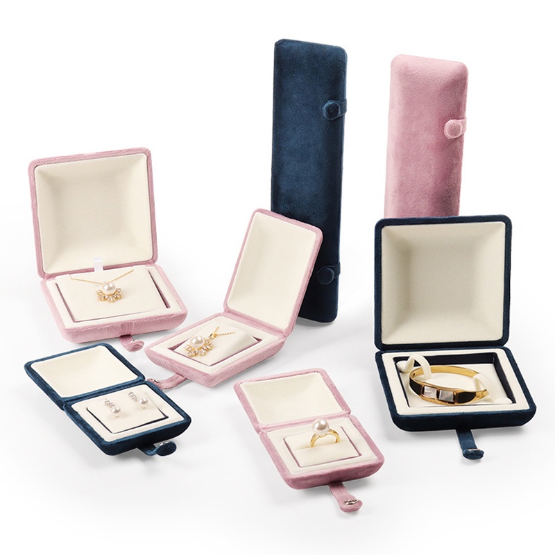 Snap Closure Flannelette Jewelry Box Jewelry Ring Earrings Pendant ...