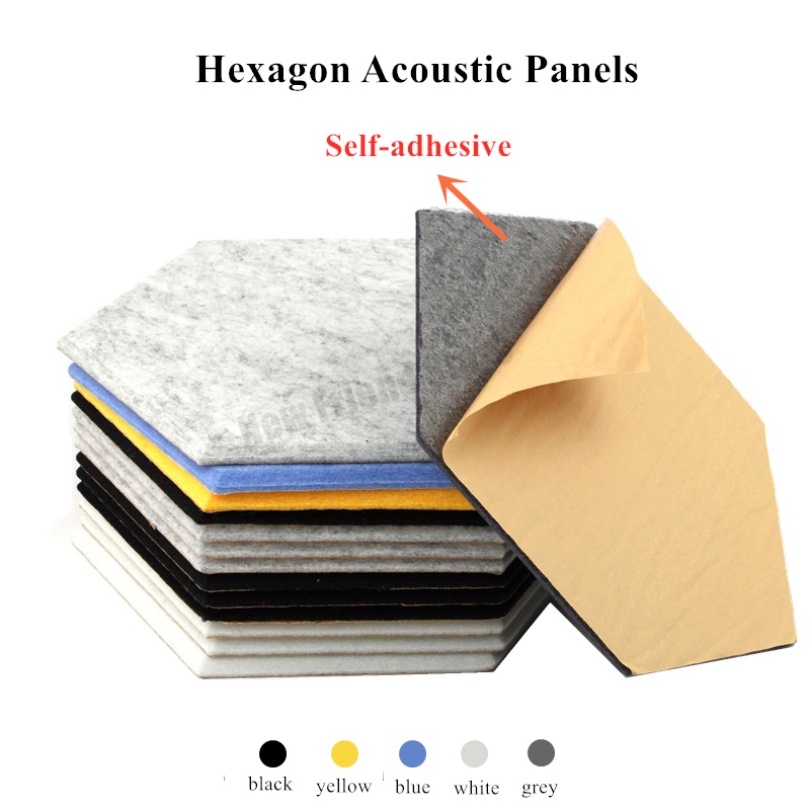 NON SHRINKING Self-adhesive Hexagonal Acoustic Panel Soundproofing Wall ...
