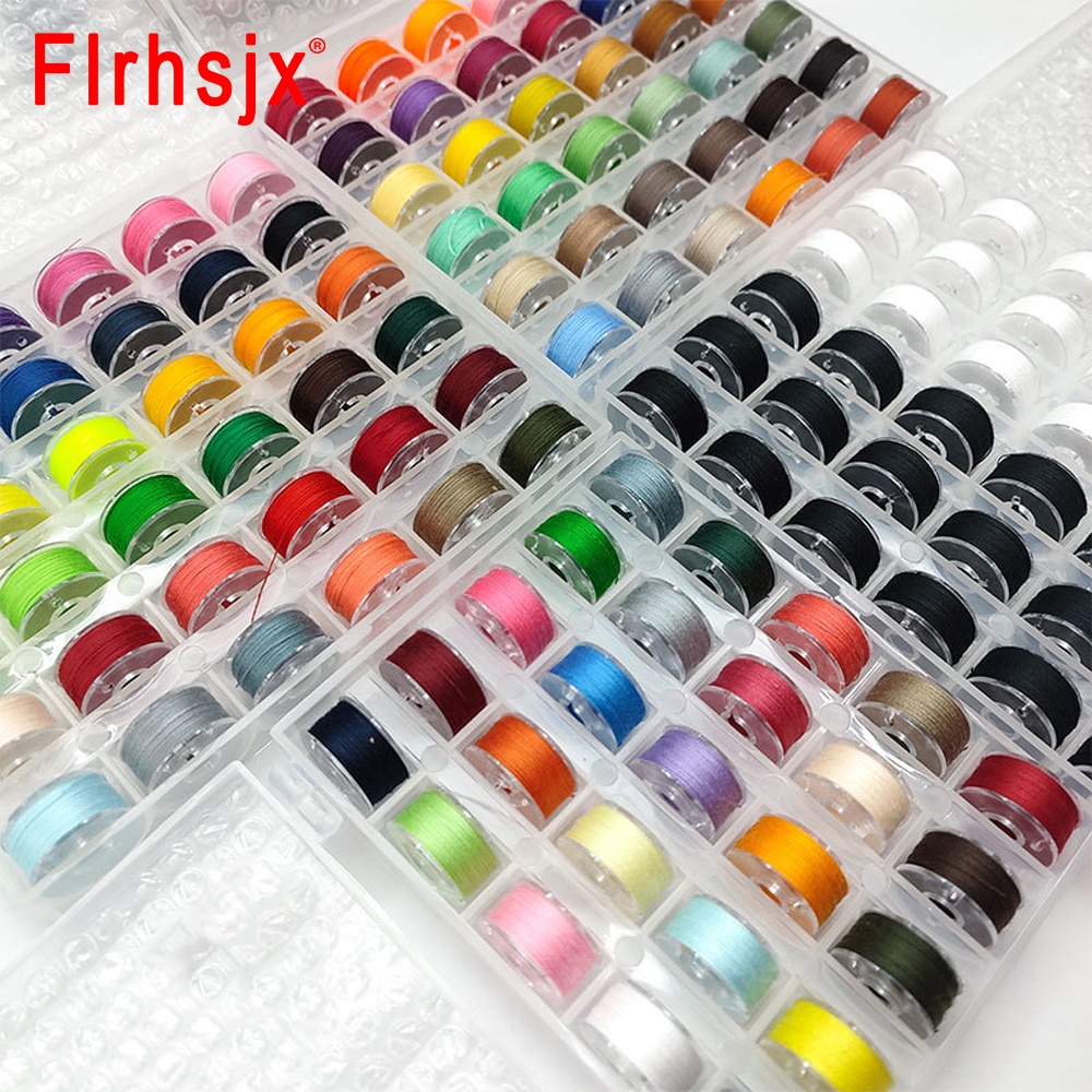 25-72Pcs Multicolor Bobbin Thread Polyester Thread Spools Sewing ...