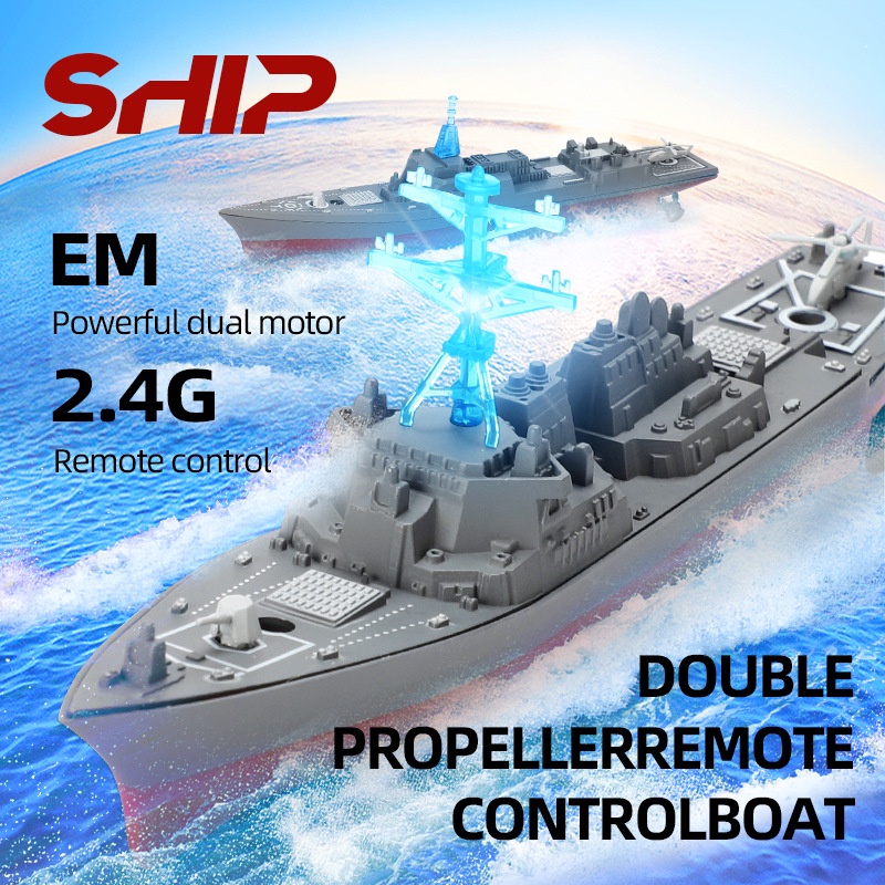 2.4G high speed rc ship simulation warship model electric mini ...