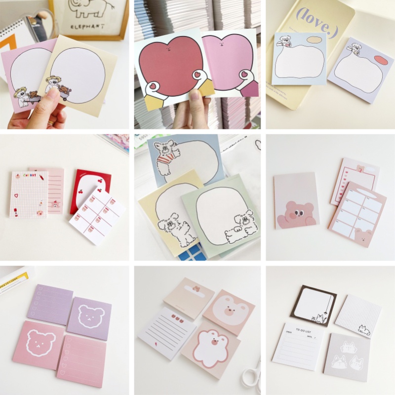 50 Sheets Ins Korea Bear Cute Memo Pad Non Sticky Notes Student School ...
