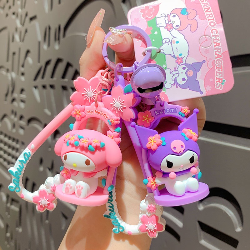 Genuine Sanrio Cherry Blossom Swing Keychain Cartoon Small Gift Pendant ...