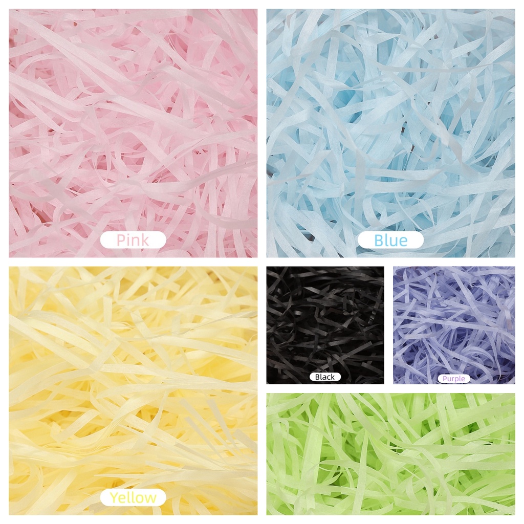 100g Lafite Grass Gift Box Stuffing Pink Blue Black Yellow Purple Green ...