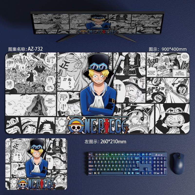 One Piece Mouse Pad Oversized Luffy Zoro Ace Keyboard Two-Dimensional ...