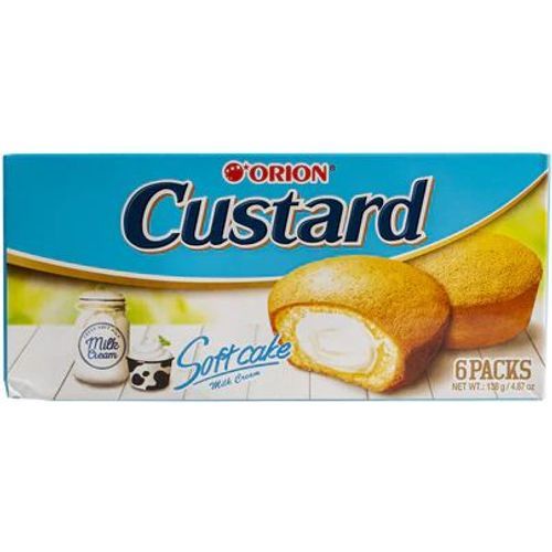 Orion Custard Premium Soft Cake Milk Cream 6pcs 138g | Shopee Singapore