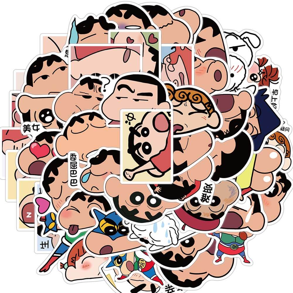[Large stickers]50pcs Crayon Shin-chan Kawaii Cartoon Anime Stickers ...