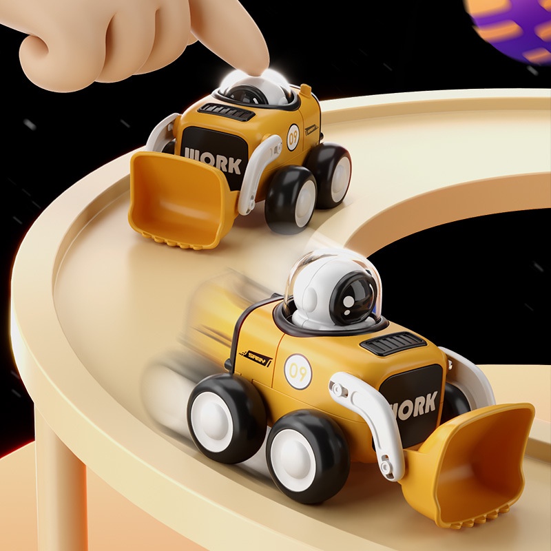 Inertia Press Cartoon Astronaut Engineering Car Toy Car with Whistle ...