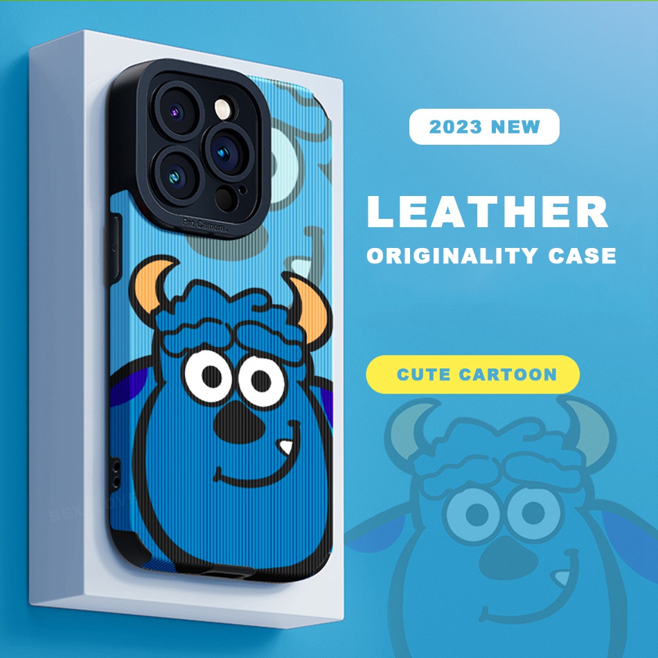 iphone case Cartoon Monster Leather Phone Case for IPhone 16 15 11 12 ...