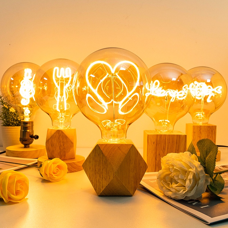 Led Edison Bulb Soft Filament G125 LOVE Stone Big Bulb 3W Dimmable 220V ...
