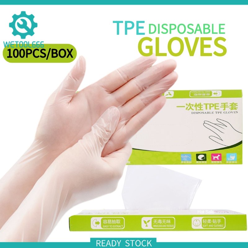 Disposable Plastic Glove TPE Clear Gloves Transparent Food Grade Glove ...