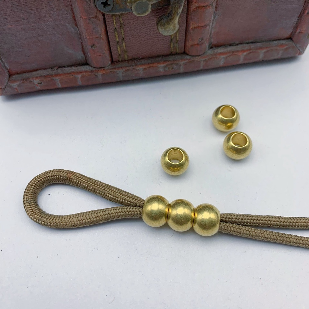 Brass Round Bead Macroporous Bead Bracelet Diy Pure Copper Fittings ...