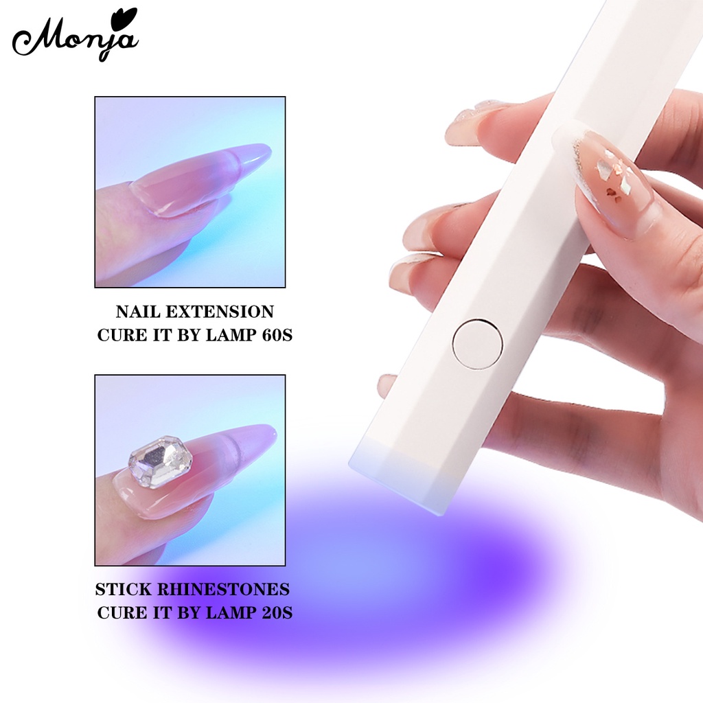 Monja White Mini Portable Nail Quick Drying Lamp Handheld UV Nail ...