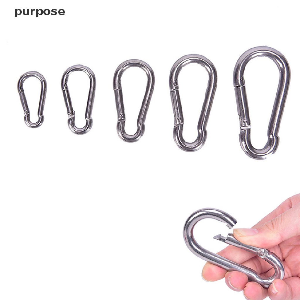 [Ready Stock]Outdoor 304 Stainless Steel Spring Carabiner Snap Hook ...