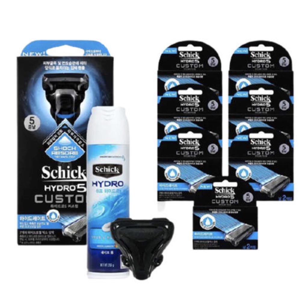[Schick] Hydro 5 Custom Hydrate Razor Shaver (1 Body + 15 Blades + 1 ...
