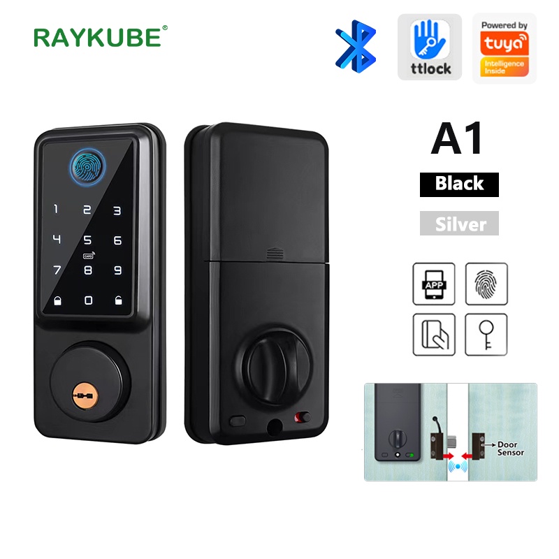 RAYKUBE A1 TT Lock/ Tuya WiFi Auto Fingerprint Deadbolt Smart Door Lock ...
