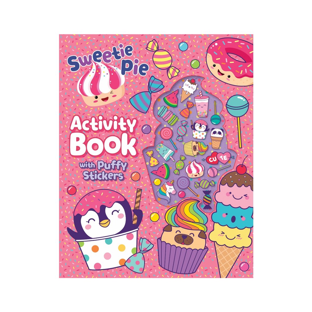 Sweetie Pie Puffy Stickers Activity Book For Kids with Crosswords Mazes ...