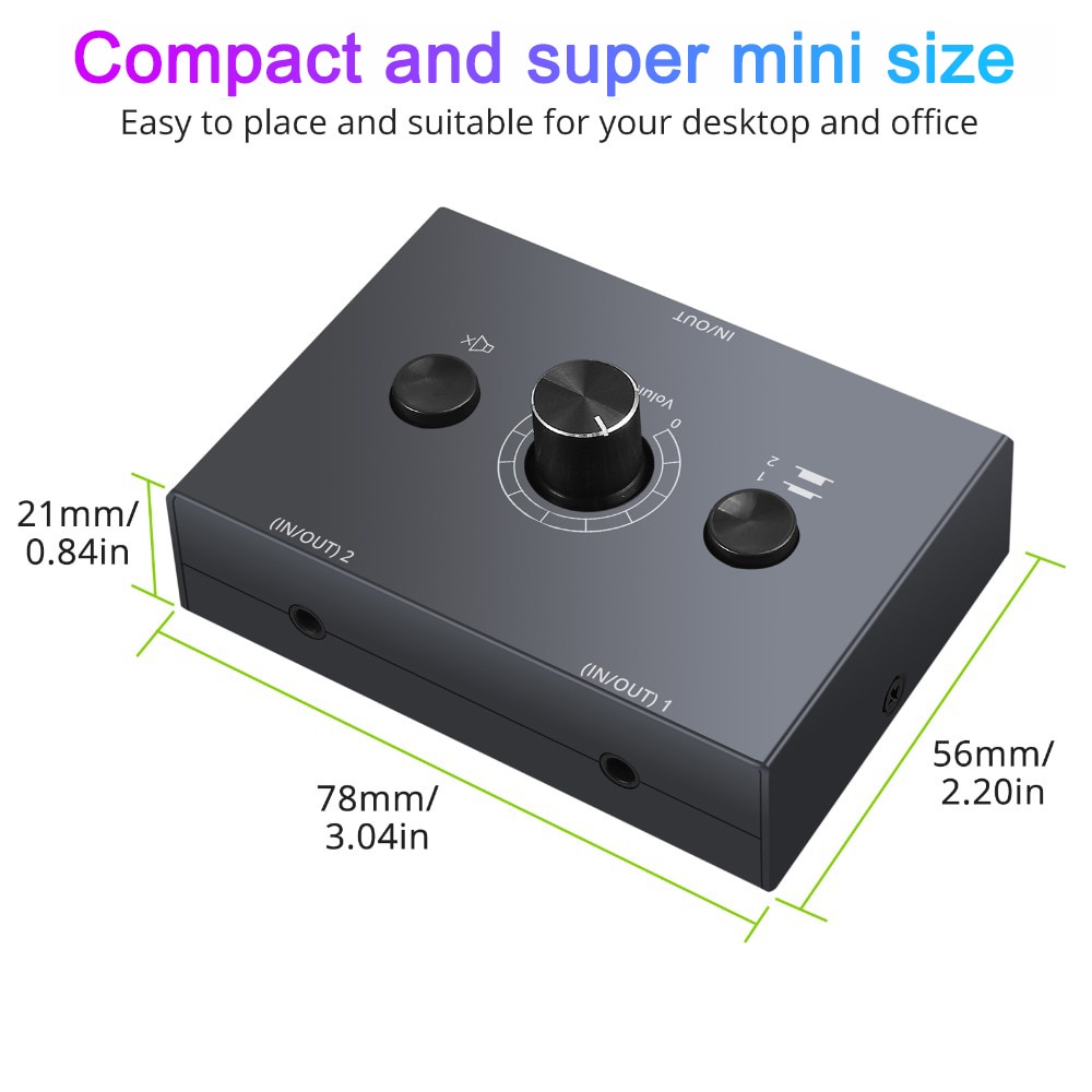 4 Port /2 Port Audio Switch Stereo Audio Switcher Splitter 3.5mm Mini ...