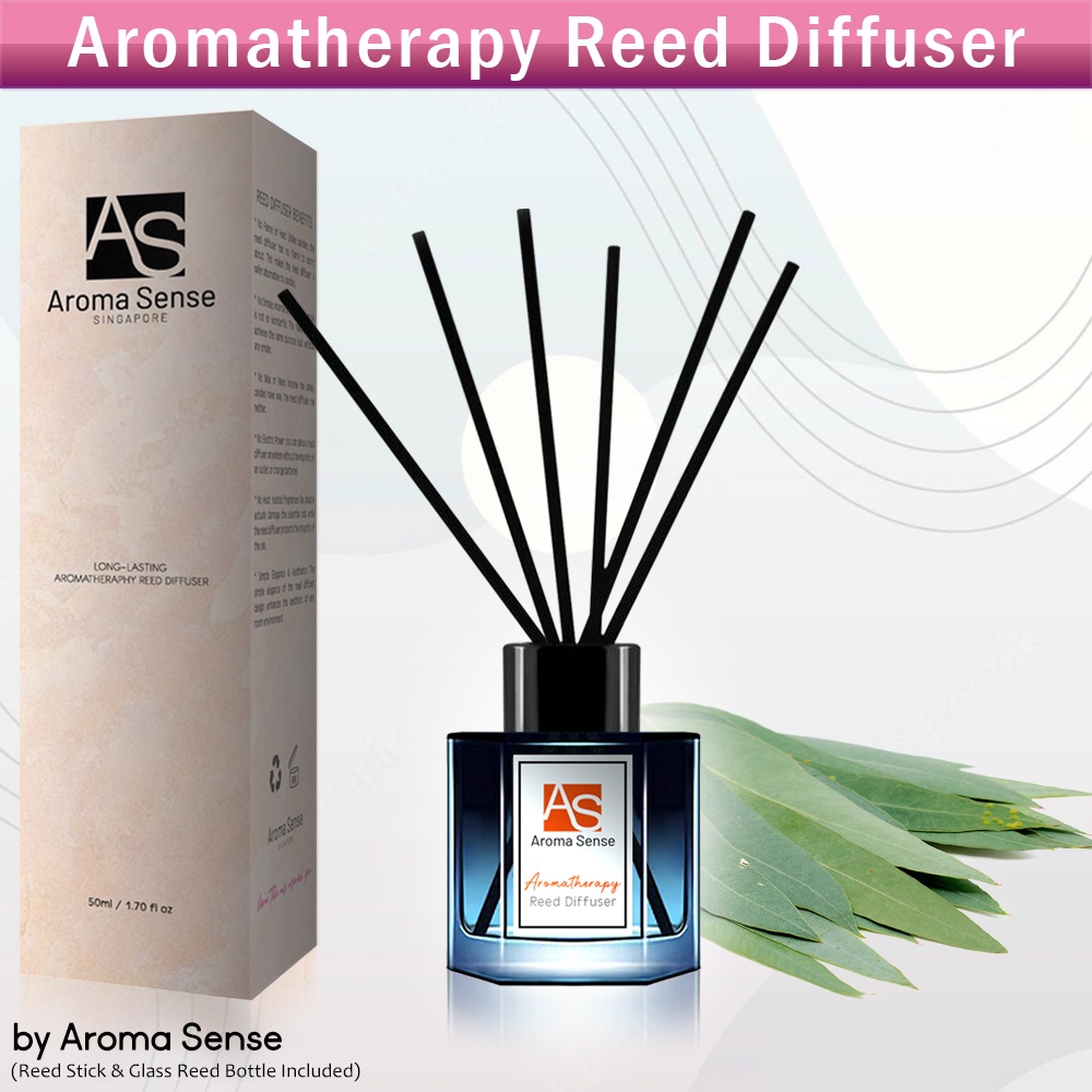 Aroma Sense Eucalyptus Aromatherapy Reed Diffuser (50ml), use for ...