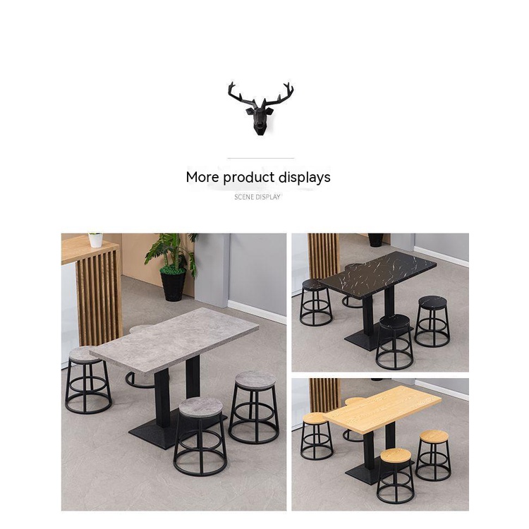 , 🎇Commercial Dining Set Fast Food Snacks Milk Tea Shop Small Round ...
