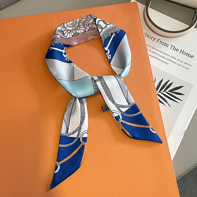 [ready stock] new fashion women printed silk scarf bag scarves handle ...