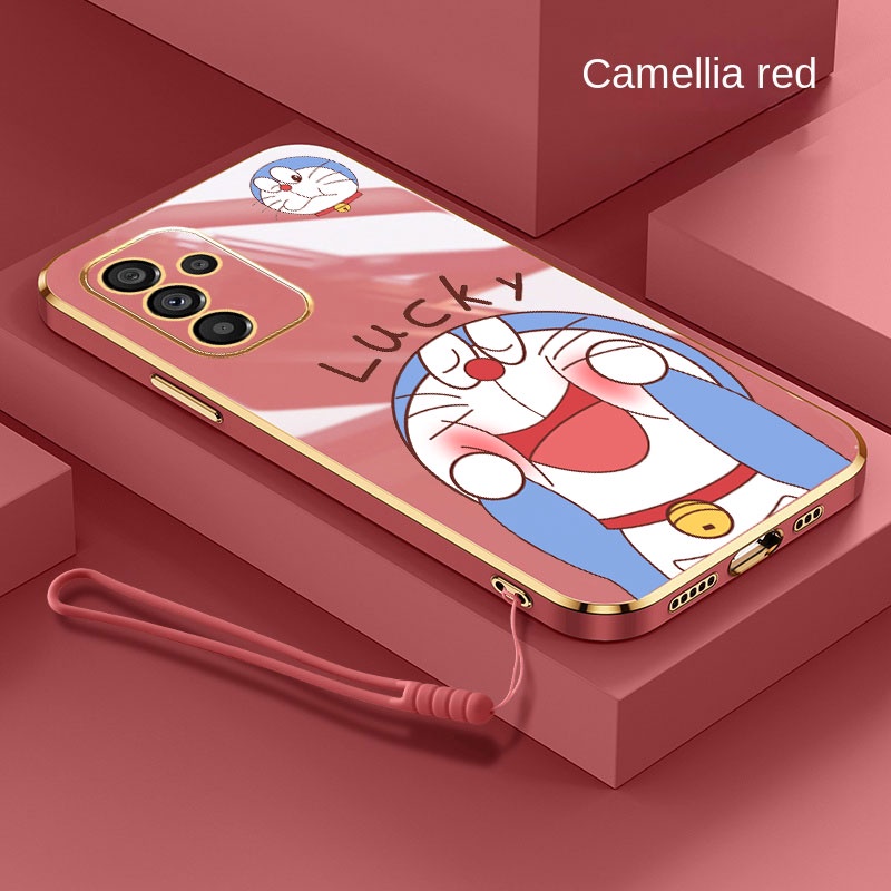 Samsung Galaxy A15 5G A25 A35 A55 5G Note 10+ Plus Glossy Lucky Doraemon Casing Square Edges ...