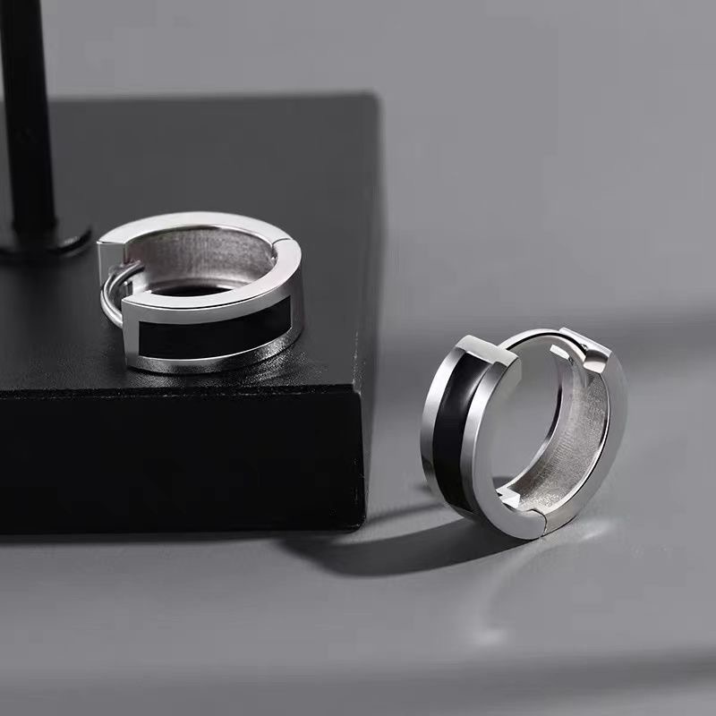 New Round Men Earrings Hip-hop earrings Punk Ear Stud Jewelry Gift ...