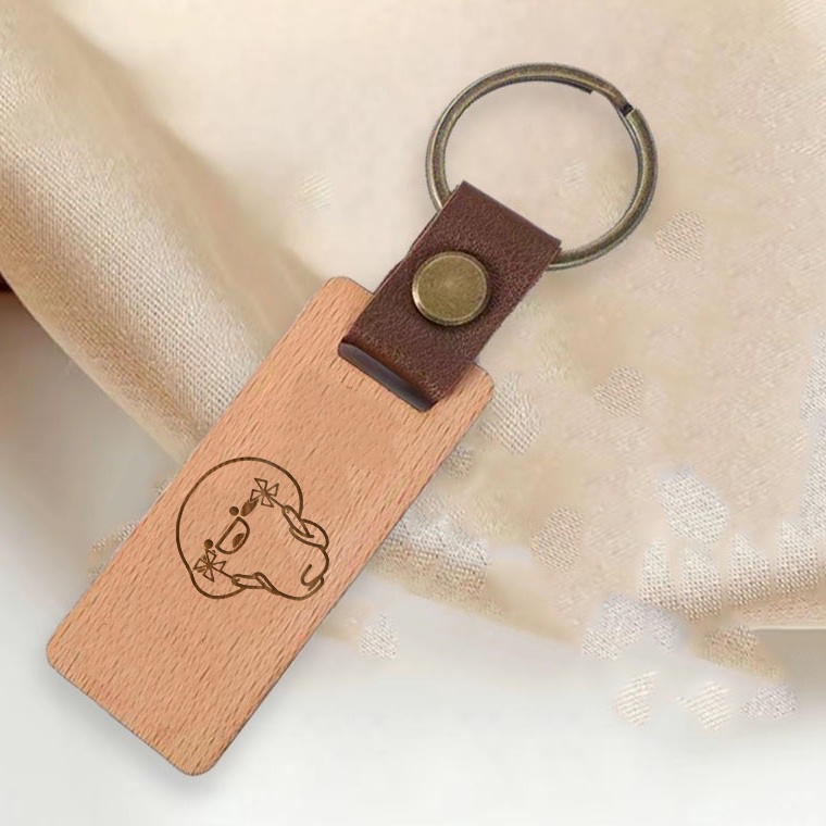 Cute Quby Laser Engraving Key Chain Wooden Keychain Gift | Shopee Singapore