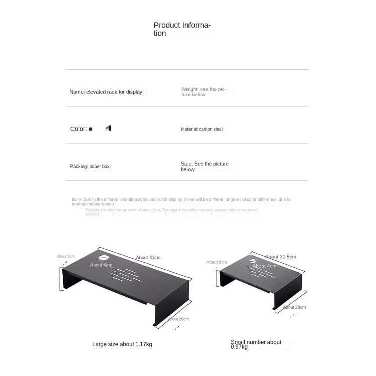 Monitor Elevated Rack Metal Iron Art Laptop Desktop Keyboard Storage ...