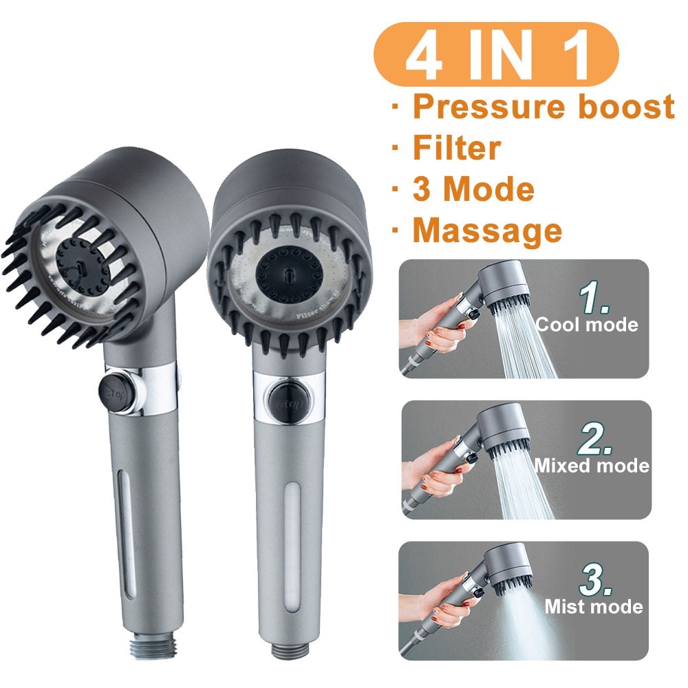 High Pressure Showerhead 300 Hole Water Saving Booster Shower Head For ...