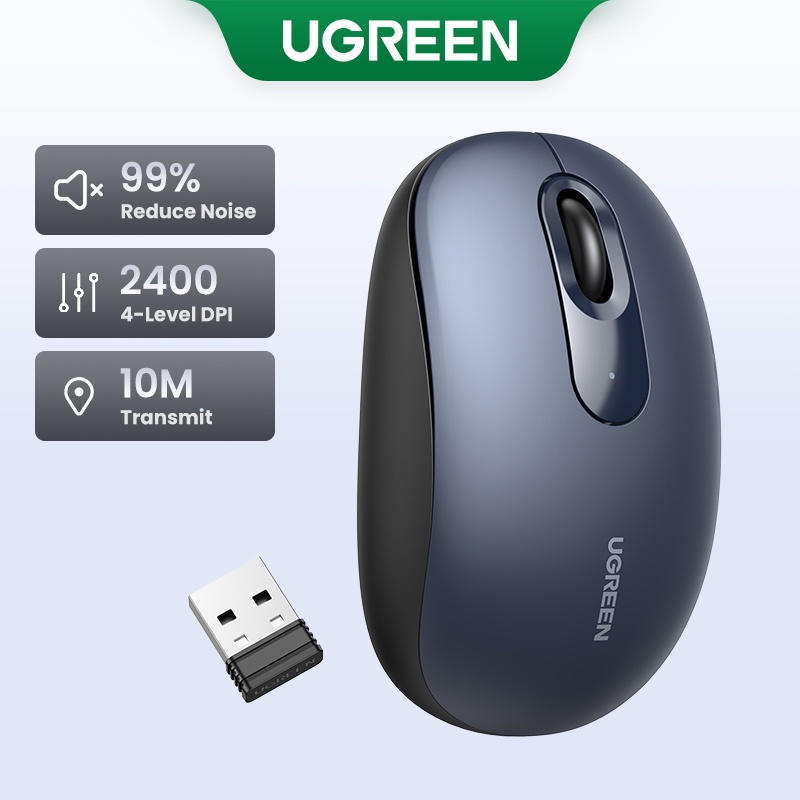 UGREEN Wireless Mouse 2.4G Silent Computer Mouse with USB Receiver ...