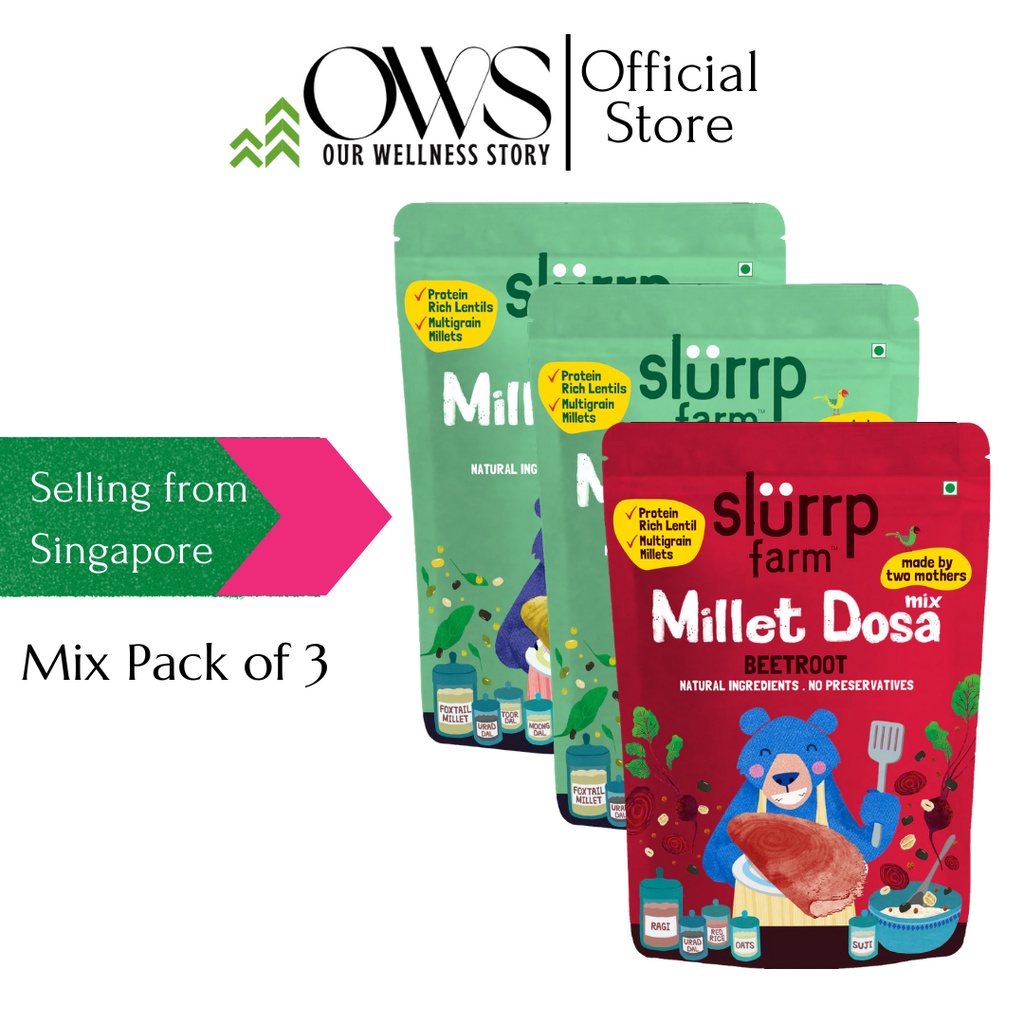 Slurrp farm Multigrain Millet Dosa Mix - Pack of 3 | Shopee Singapore