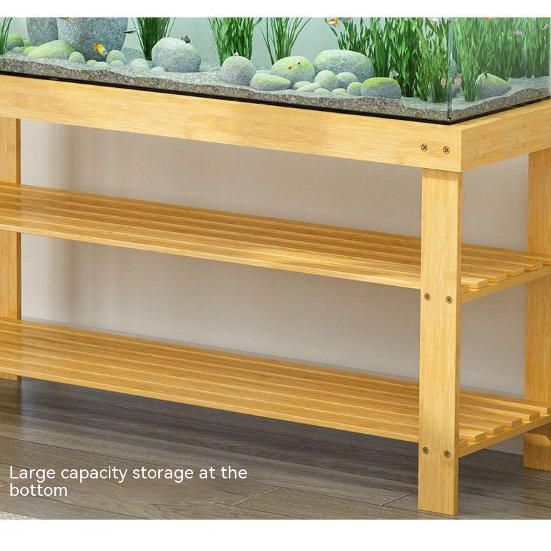 , 🎇Simple Combination Aquarium Base Fish Tank Shelf Bamboo Multi-Layer ...