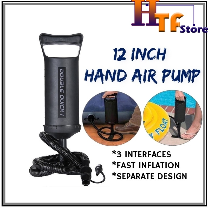 (12 Inch Hand Air Pump) Two Way Inflatable Manual Quick Tube Pump ...