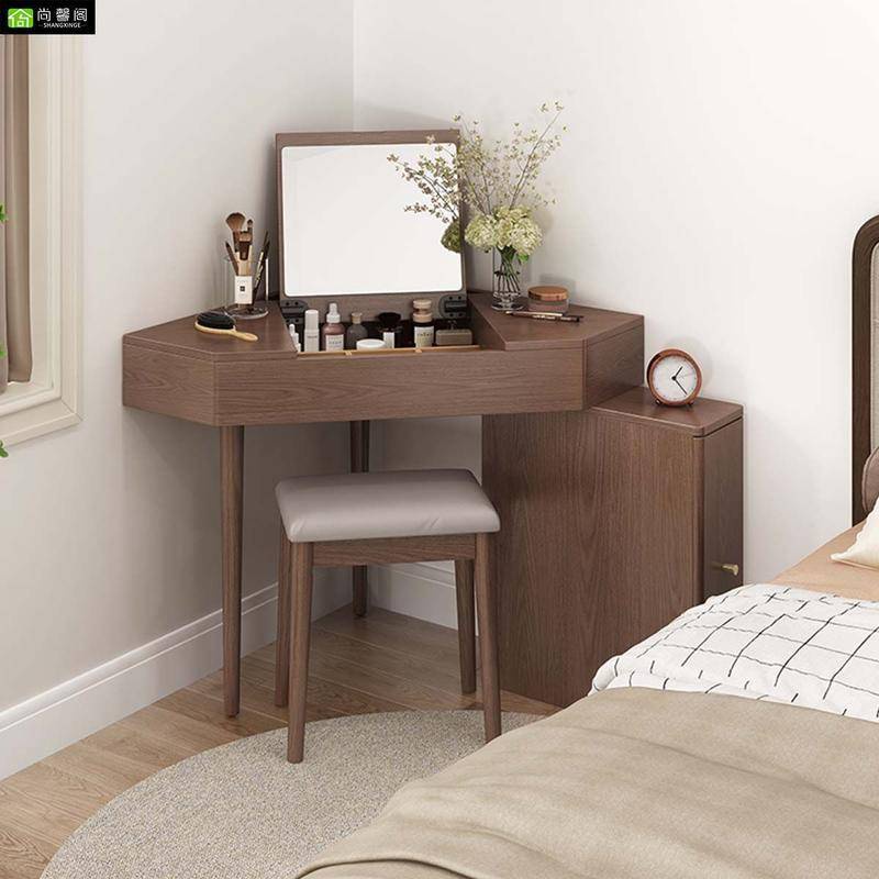 Shangxinge solid wood corner dressing table modern minimalist desk ...