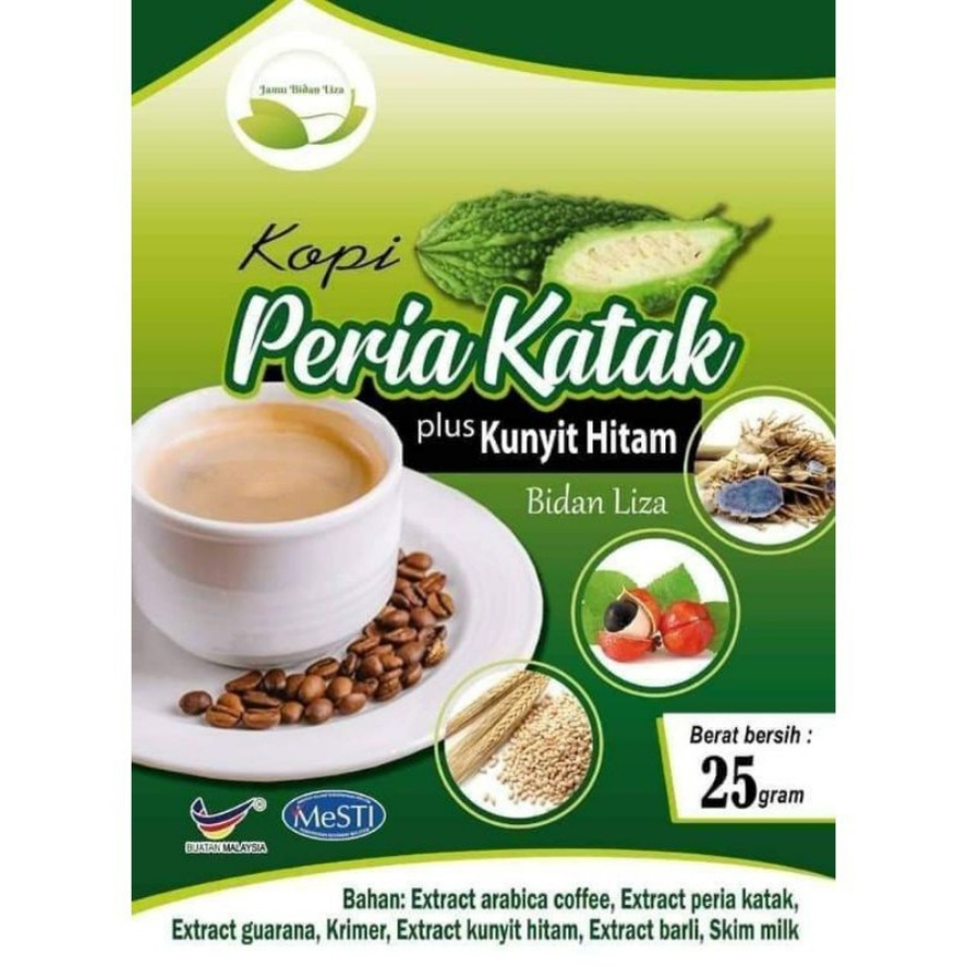 HITAM Jamu Midwife Liza Coffee Peria Frog Turmeric Black Sachet Premix ...