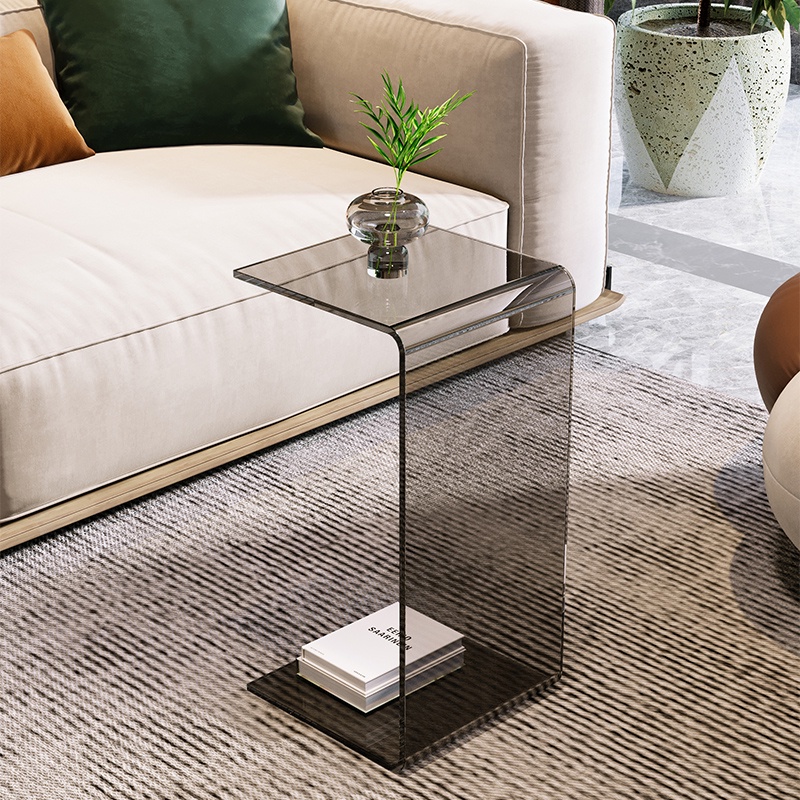 Acrylic Side Table Light Luxury Sofa Side Table Italian Minimalist Side ...