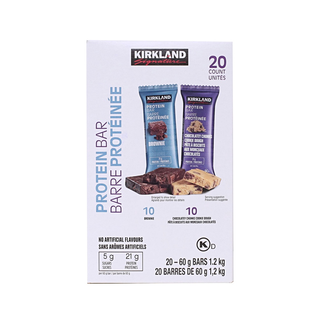 [Kirkland Signature]Protein Bar Variety Pack 1.2kg (20ea x 60g) | Shopee Singapore