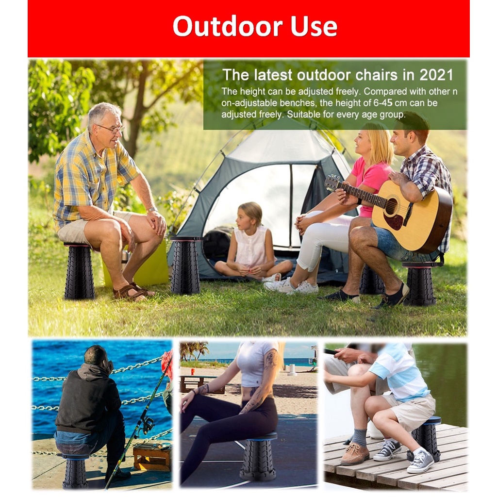 SG Strong Portable Stool Retractable Telescopic Collapsible Foldable ...
