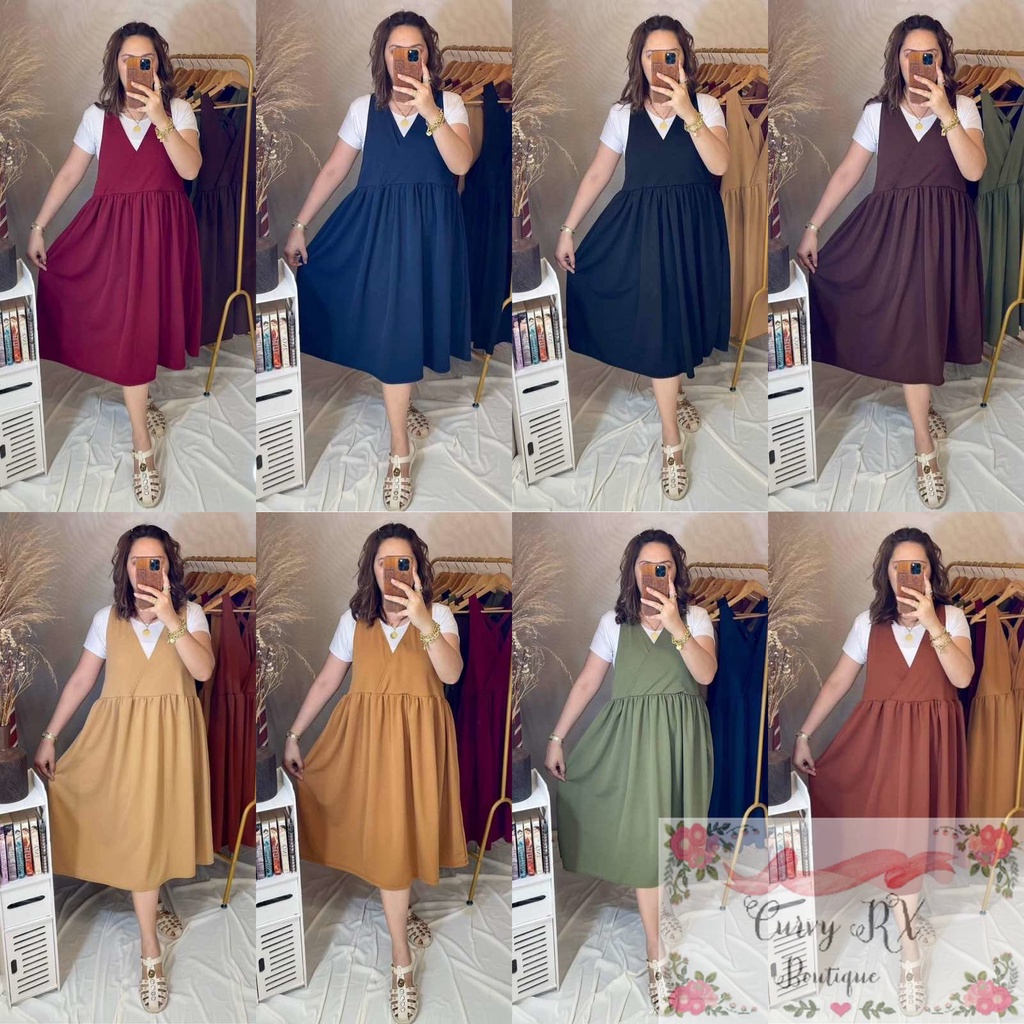Plus Size Trisha JumpDress with Side Pockets (Inner Included) | Shopee ...