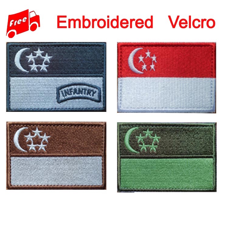 Singapore flag Patch (Embroidery) | Shopee Singapore