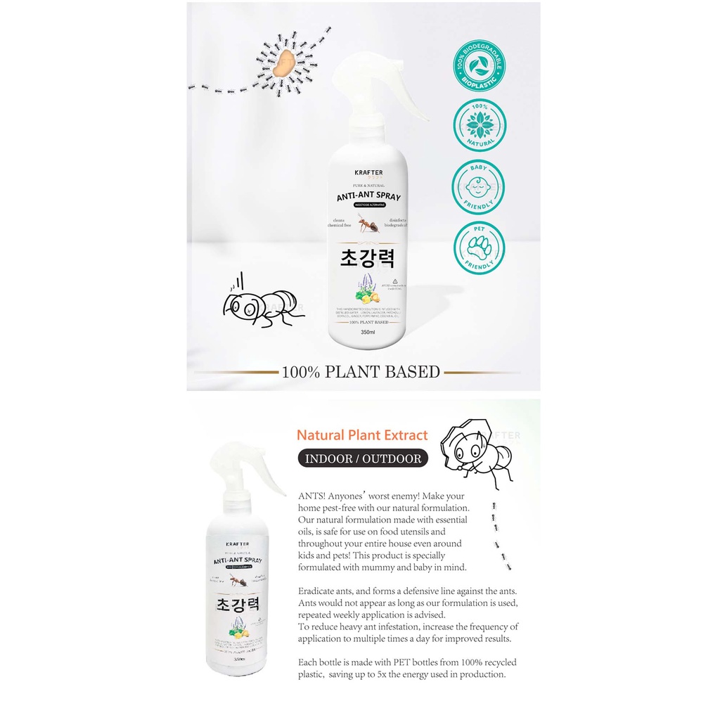 😍 Natural Anti-Ant Spray 350ml l Ants Off- Repellent Spray l Instant ...