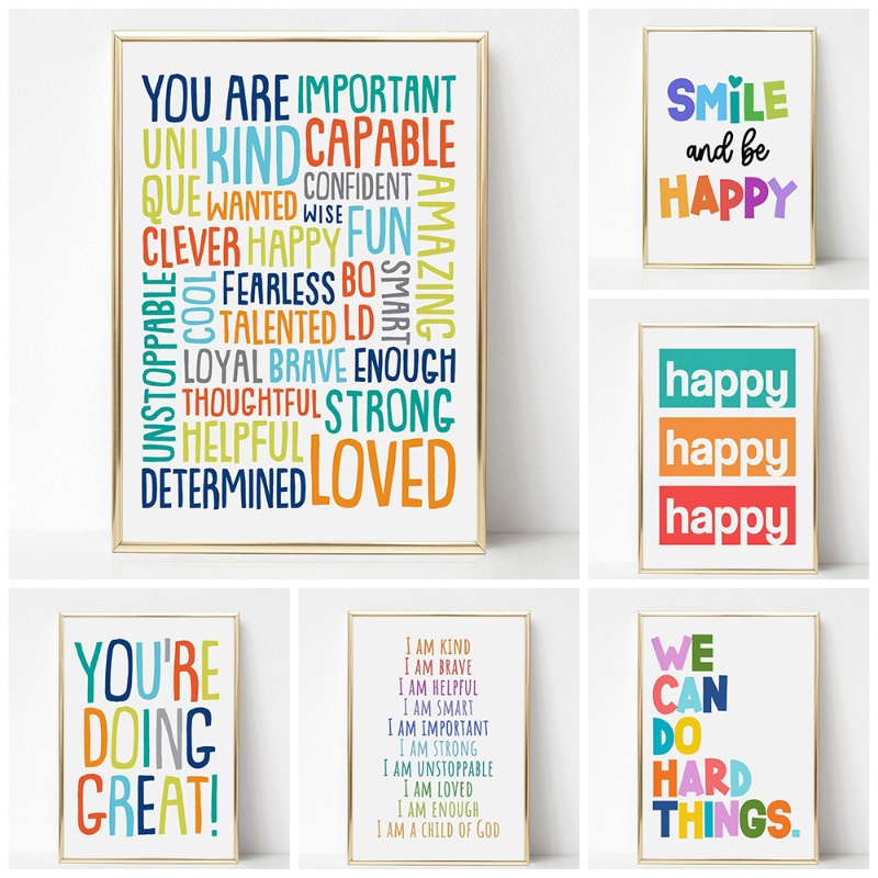 Kid Classroom Wall Art Picture Positive Inspirational Poster Education ...