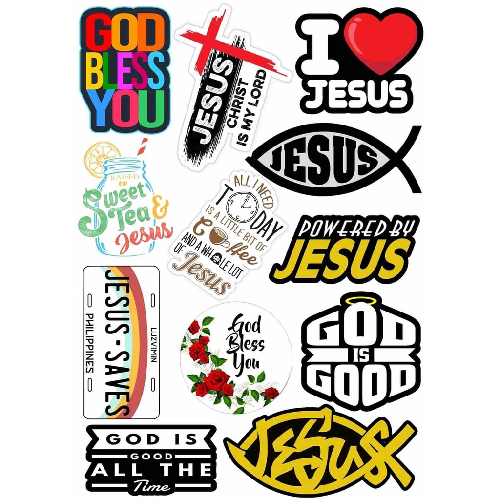 1Set GOD BLESS YOU I LOVE JESUS VINYL WATERPROOF LAMINATED HIGH QUALITY ...